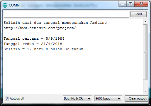Selisih dari dua tanggal menggunakan Arduino – Semesin