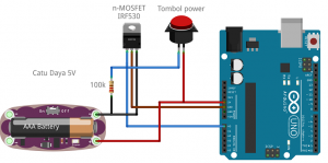 Tombol power otomatis arduino – Semesin