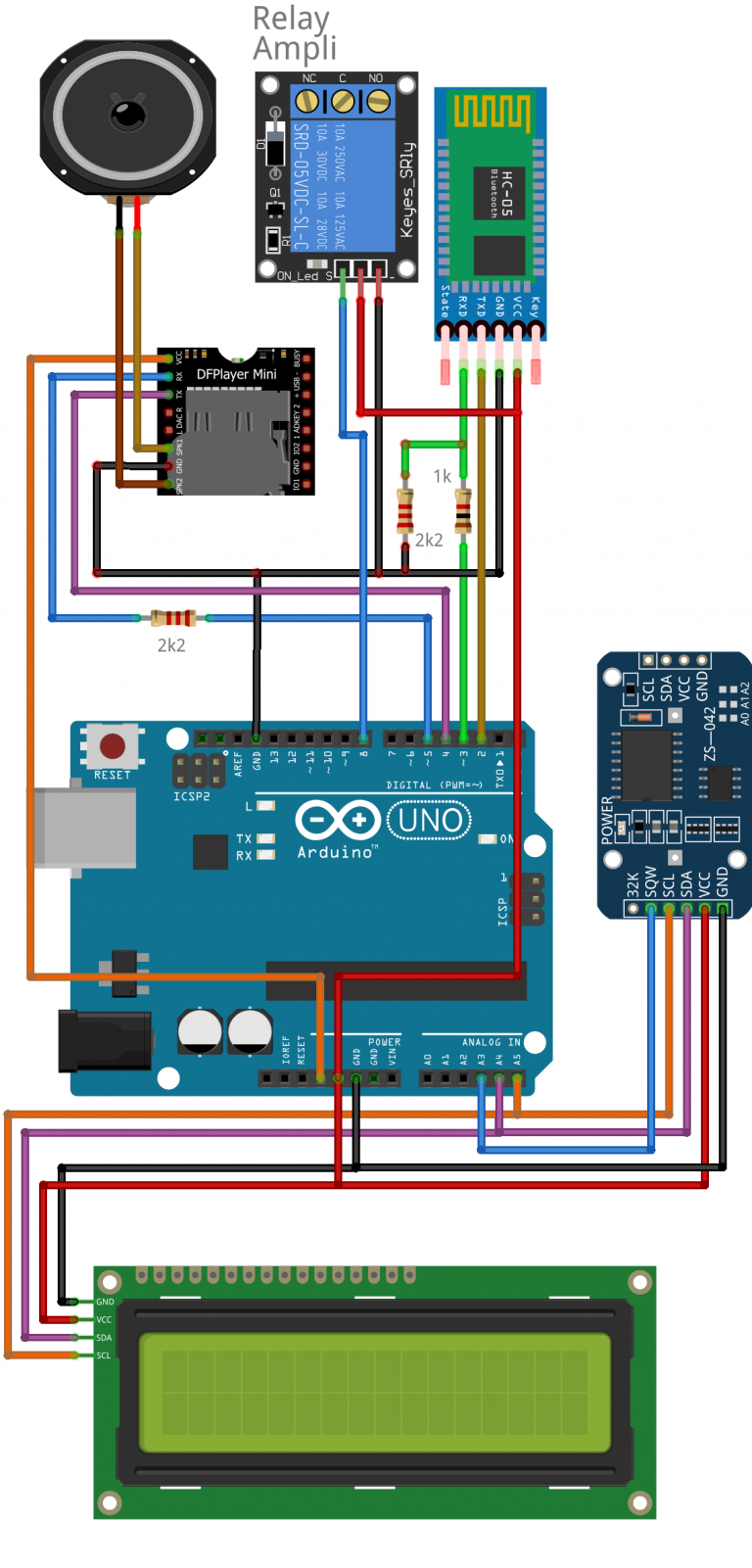 Bel sekolah arduino dengan kontrol android 2 (upgrade lcd) – Semesin