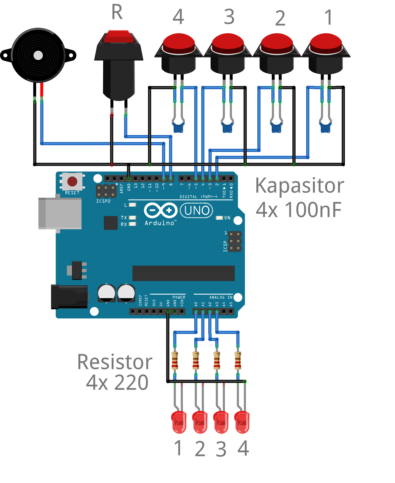 Tombol cerdas cermat +sesi diskualifikasi menggunakan arduino – Semesin