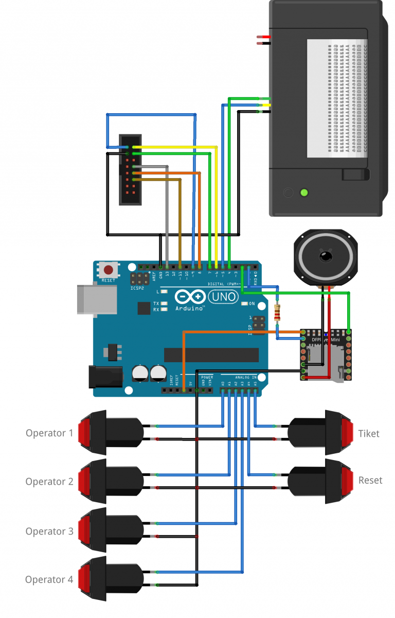 Mesin antrian dmd dilengkapi suara dengan arduino – Semesin