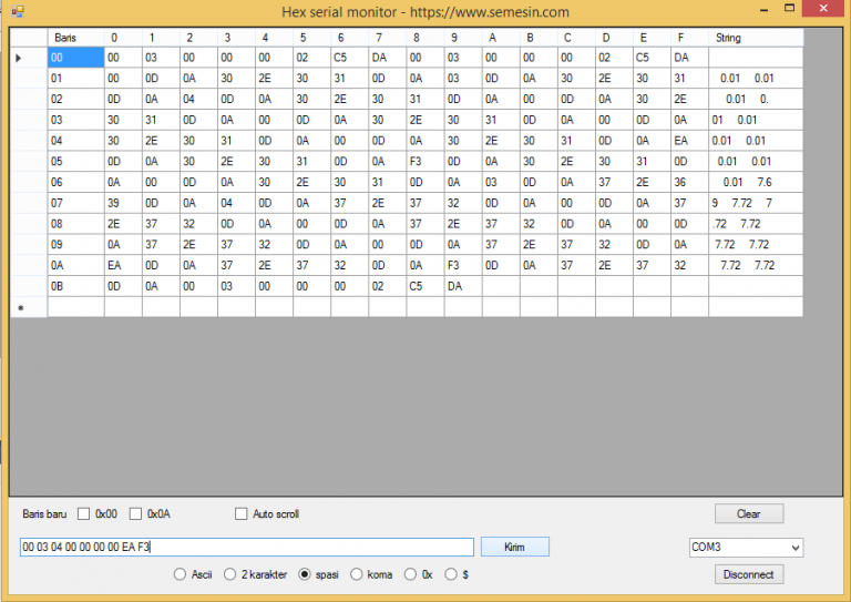 Hex Serial Monitor dengan Visual C# – Semesin